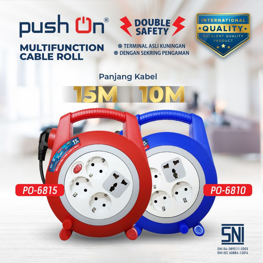Push ON Roll Cable 4 Hole Plug + 10 Meter & 15 Meter Cable | Shopee ...