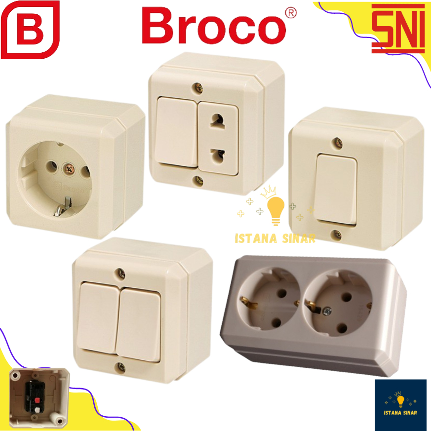 PUTIH Broco Outbow Single Switch Socket Series Switch OB Outbow Planted ...