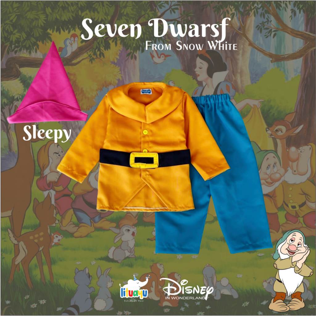 Sleepy Seven Dwarfs Cosplay Costume From Snow White Sleepy 7 Dwarfs ...