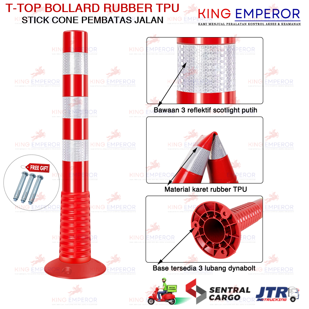 Bollard Rubber TPU Cone Stick / Road Barrier Cone Stick | Shopee ...