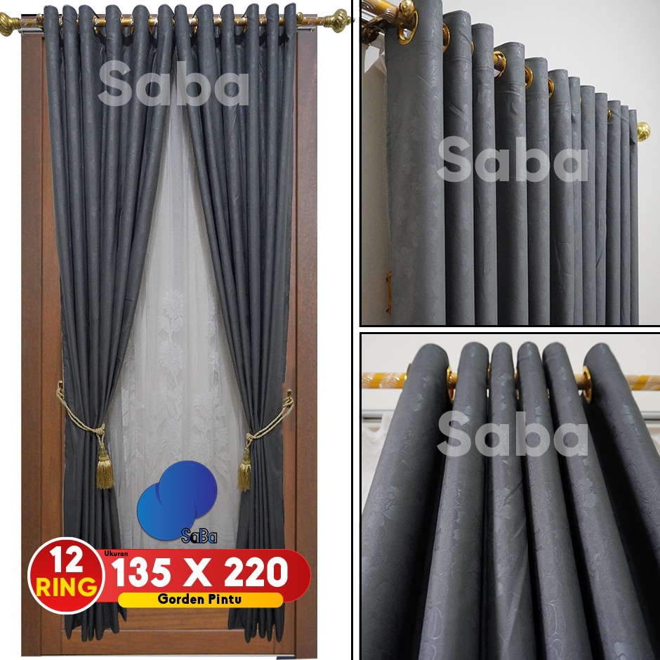 Plain Embossed Curtains Door Window Curtains MODEL 12 Holes Code H3S7 ...