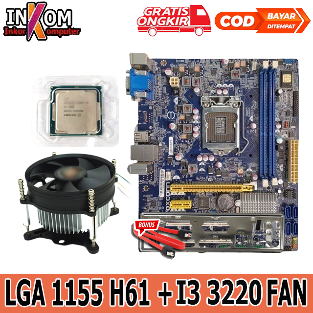 Motherboard Mainboard Mobo H61 LGA 1155 Foxconn+I3 3220 | Shopee ...