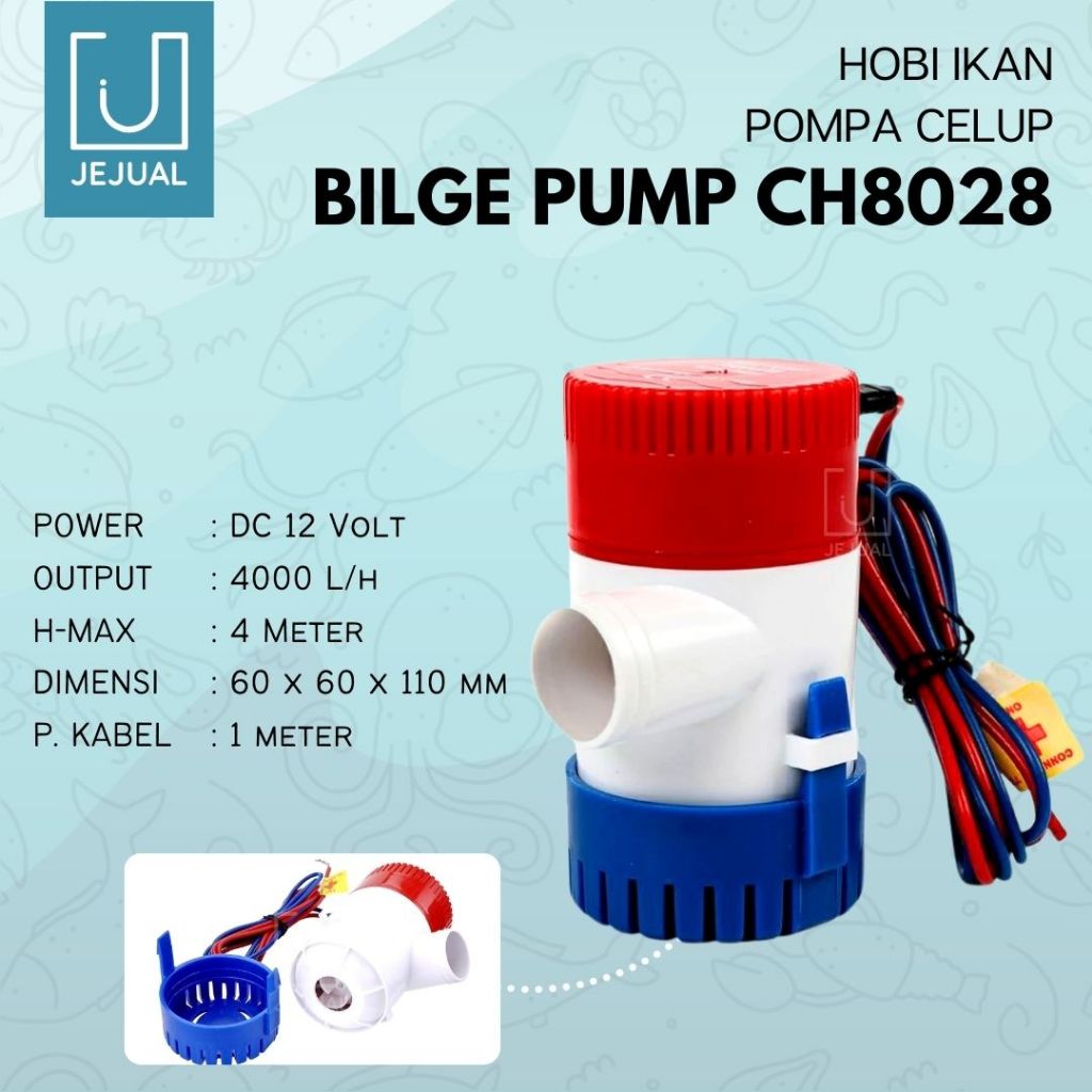 BILGE PUMP 1100GPH CH8028 DC 12V 24V Submersible Pump Mini Multipurpose ...