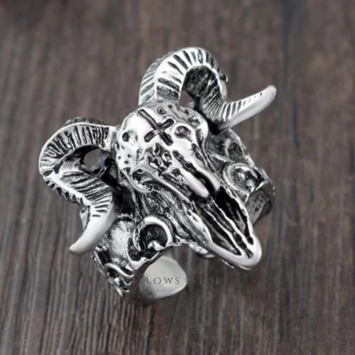 Baphomet Devil Ring, Cool Men's Adjustable Jewelry, Latest Vintage Hip ...
