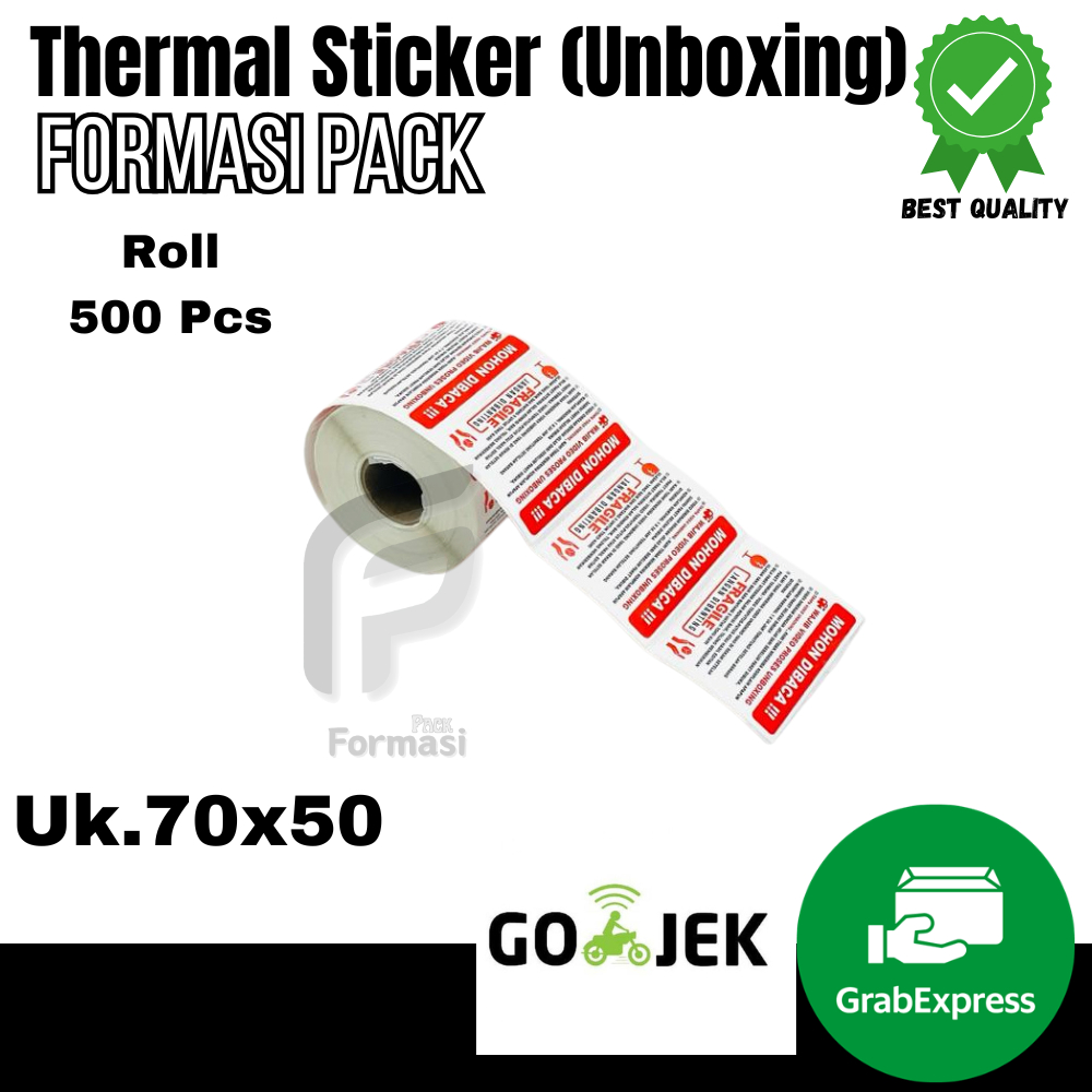Thermal FRAGILE STICKER LABEL 70X50 CONTENTS 500 PCS (Must be an ...