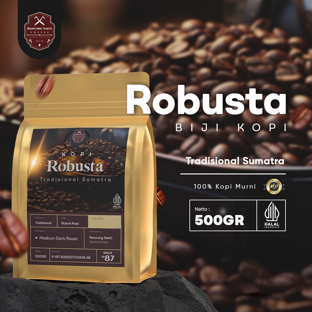 Original Robusta Coffee from Premium Beans, Distinctive Taste, Strong Aroma and High Caffeine ...
