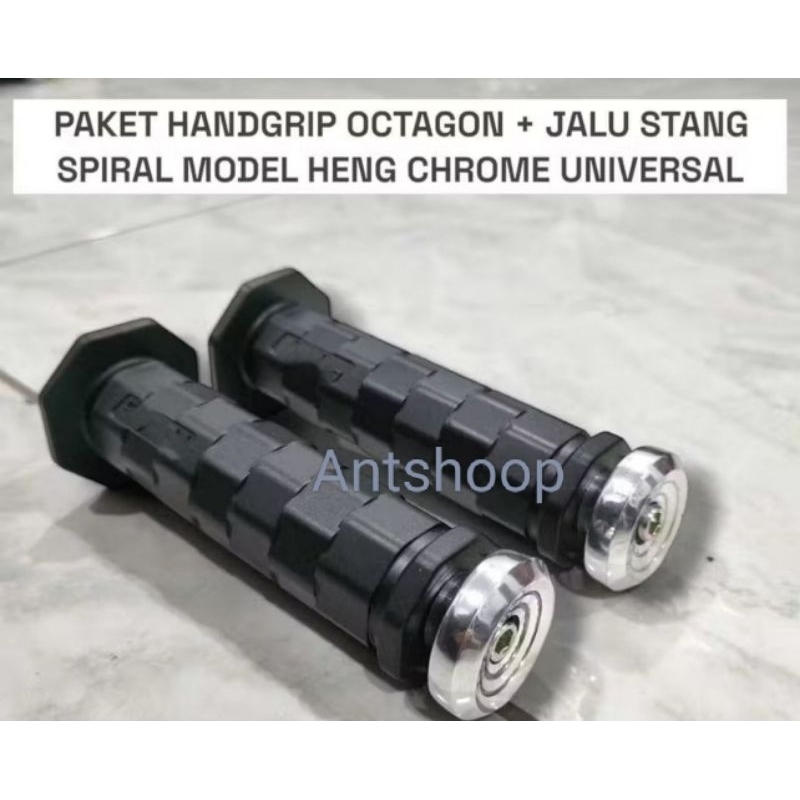 HANDGRIP GRIP HANFAT MODEL OCTAGON SET LEFT RIGHT PLUS HANDLEBAR TRACK ...