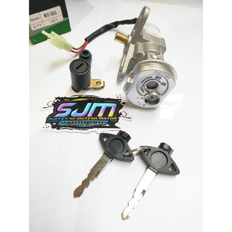 MIO SOUL/FINO KARBU CONTACT KEY SET ASSY PLUS COMPLETE REAR SEAT KEY ...