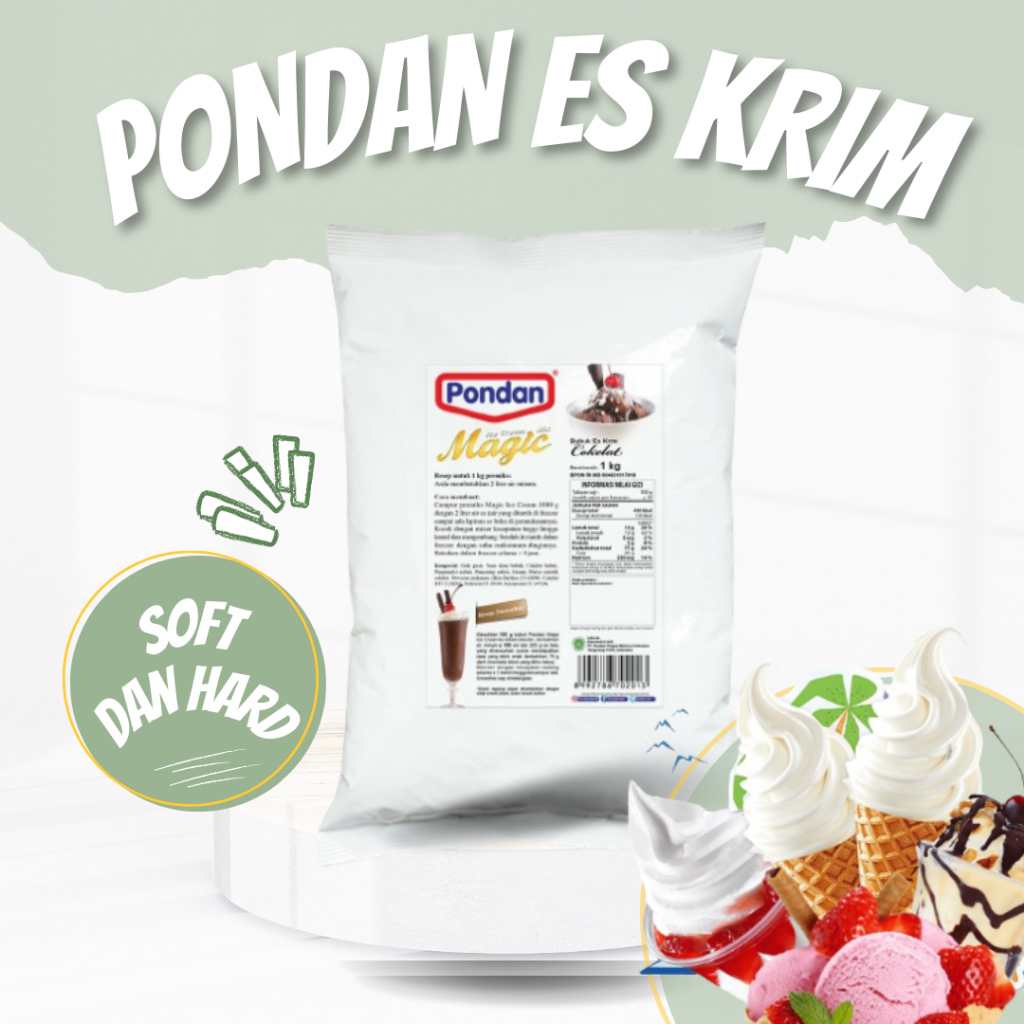 Pondan Magic Ice Cream Hard And Soft/Instant Ice Cream Powder 1KG ...