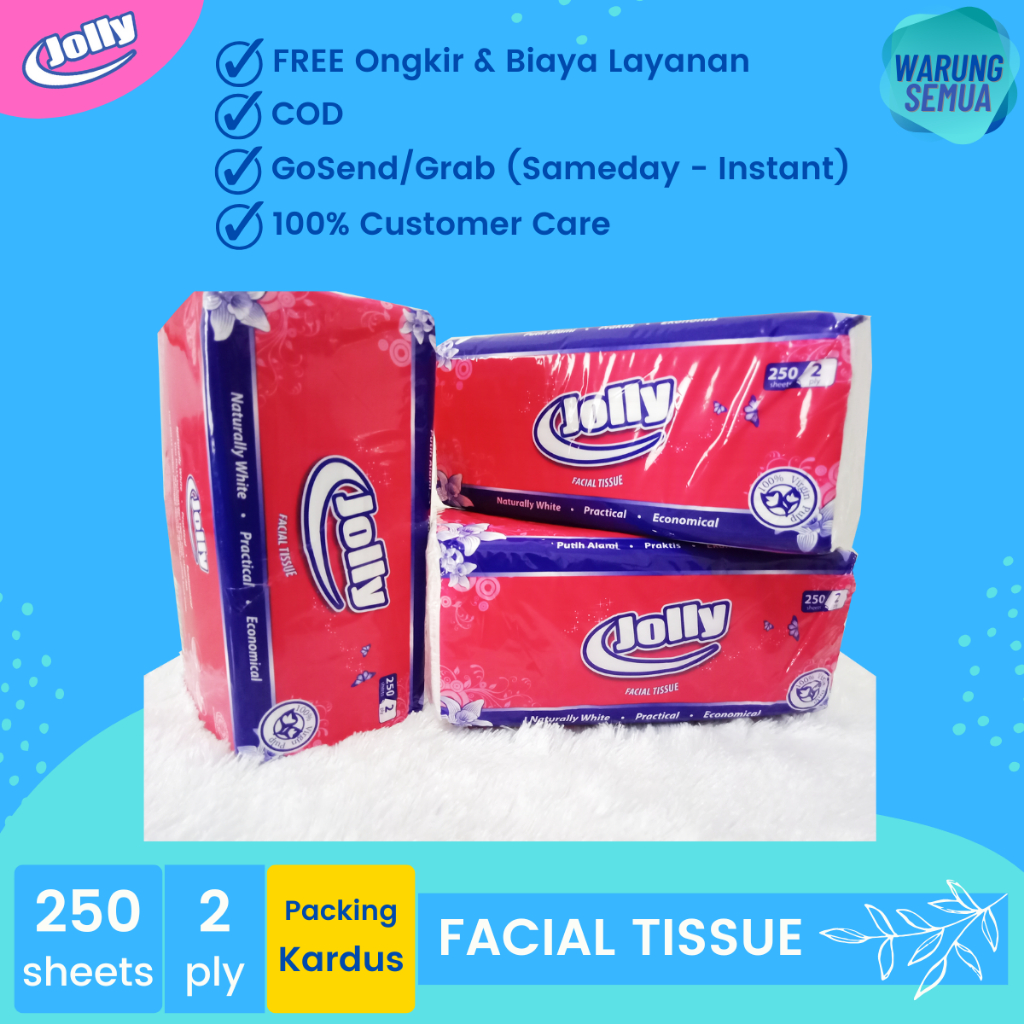 Jolly Tissue 250 Sheets 2 Ply + FREE Cardboard Packing | Shopee Philippines