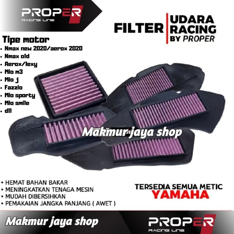 Proper RACING LINE HYBRID AIR FILTER YAMAHA NMAX AEROX FAZZIO FILANO ...