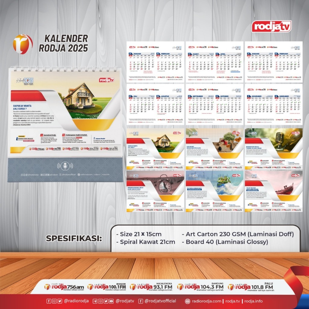 RODJA MASSHI PLUS HIJAIYAH TABLE CALENDAR 2025 M (1446 - 1447 H) | Shopee Philippines