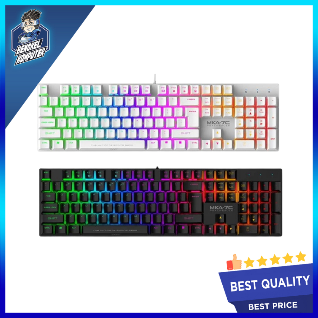 Mechanical ARMAGEDDON MKA-7C BLACK/WHITE LINEAR GAMING KEYBOARD - RED ...