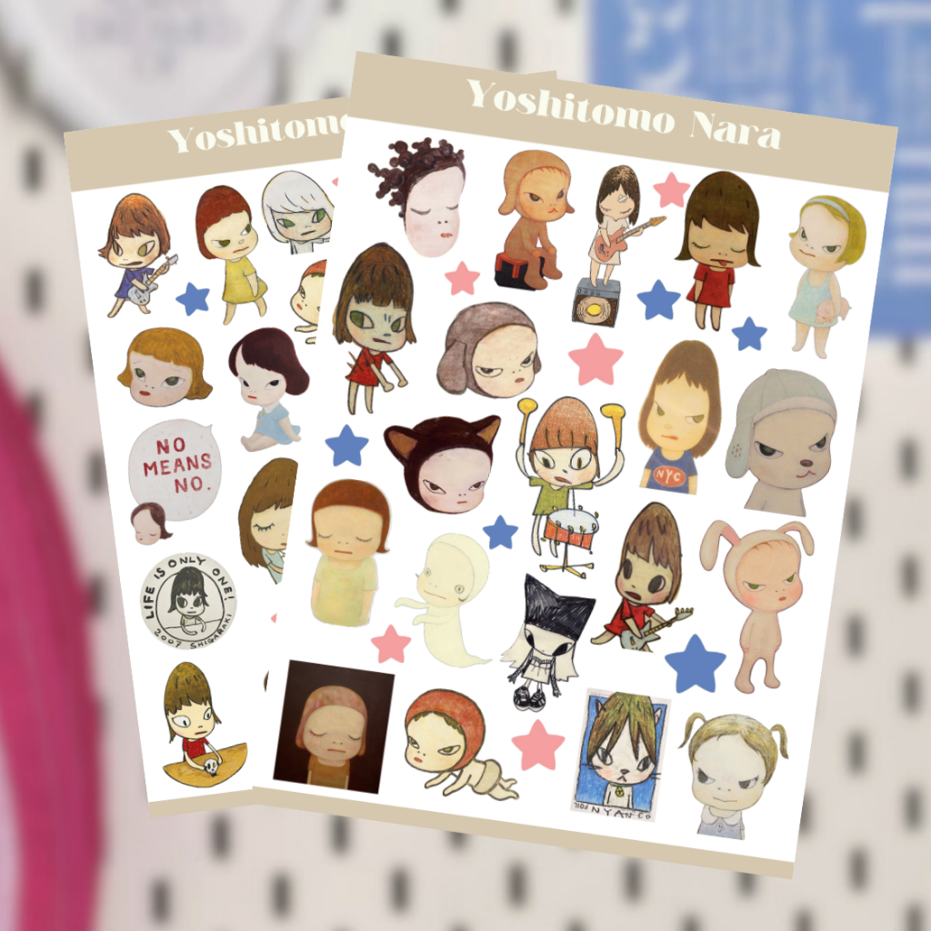 Yoshitomo NARA JAPAN DECO STICKER SHEET / DECO STICKER VINTAGE RETRO ...