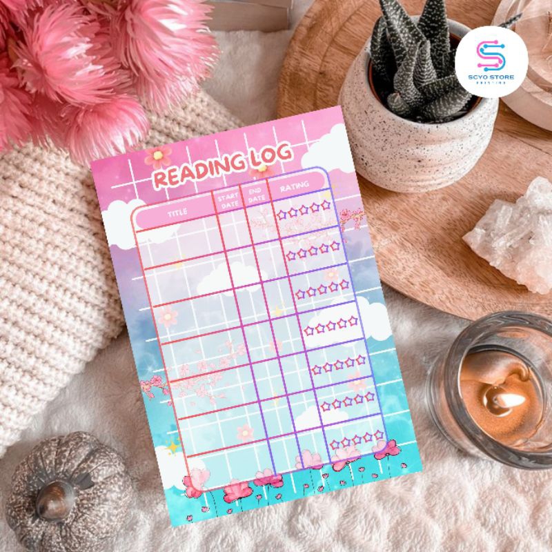 A6 Cherry Blossoms Reading Log Bookmark 30 Sheets | Shopee Philippines