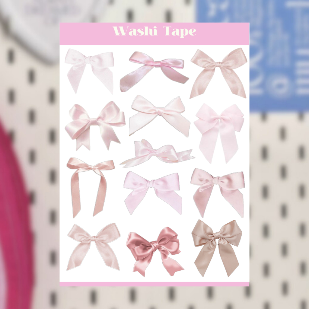 COQUETTE BOW DECO STICKER SHEET CUTE KAWAII DECO STICKER VINTAGE RETRO ...