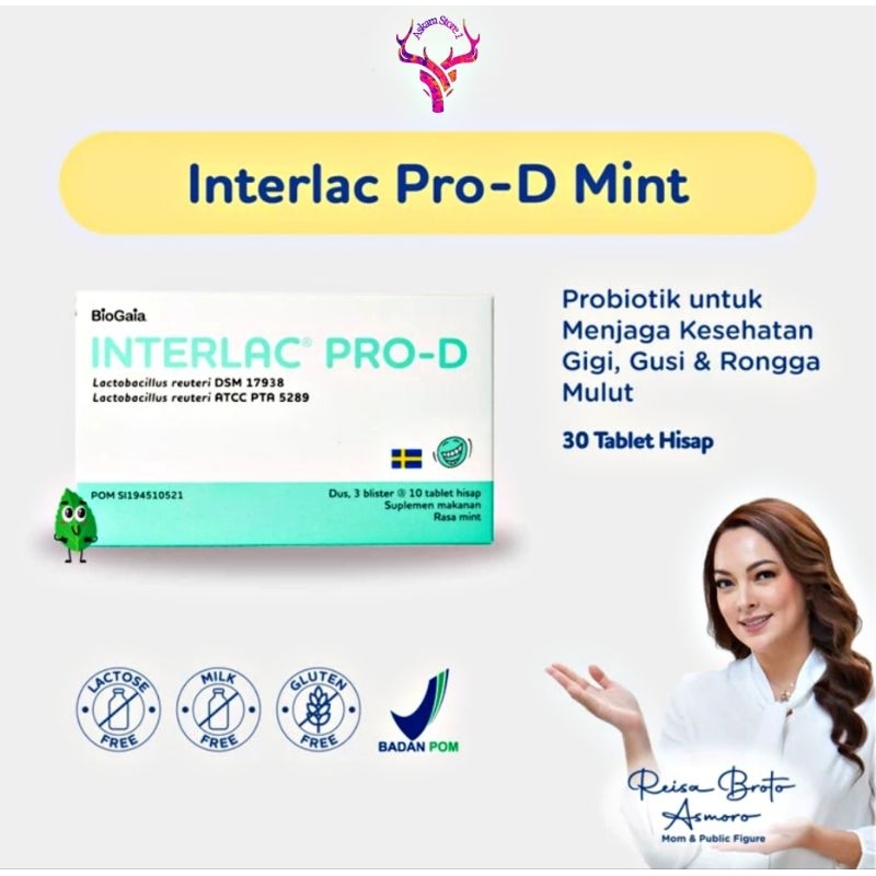 Interlac Pro-D Mint Suction Tablets 3 Strips @ 10 Tablets - Probiotics ...