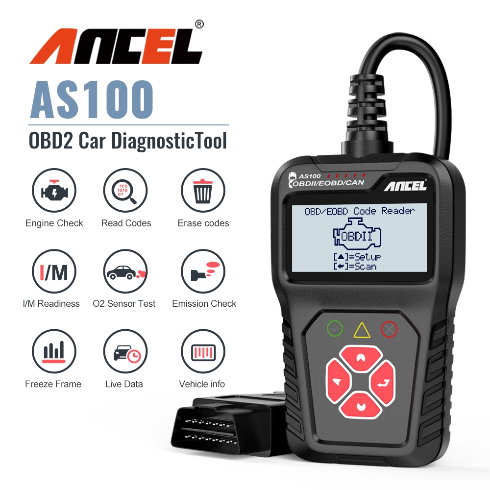 MESIN Ancel AS100 OBD2 Scanner Auto Diagnostic Tool OBD 2 Automotive Scanner Engine Analyzer ...