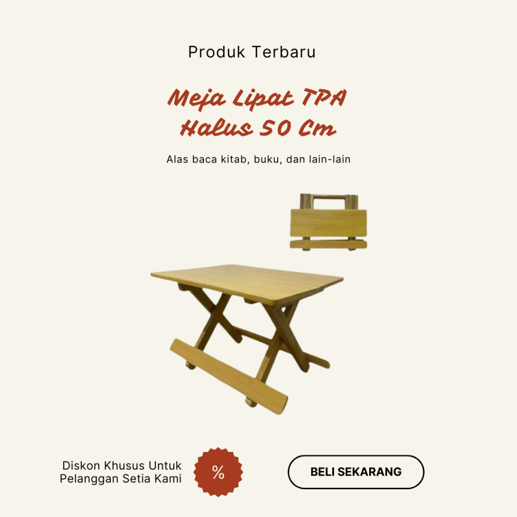 KAYU 50 Cm Smooth TPA Folding TABLE - Study Mat Reading LAPTOP AND ...