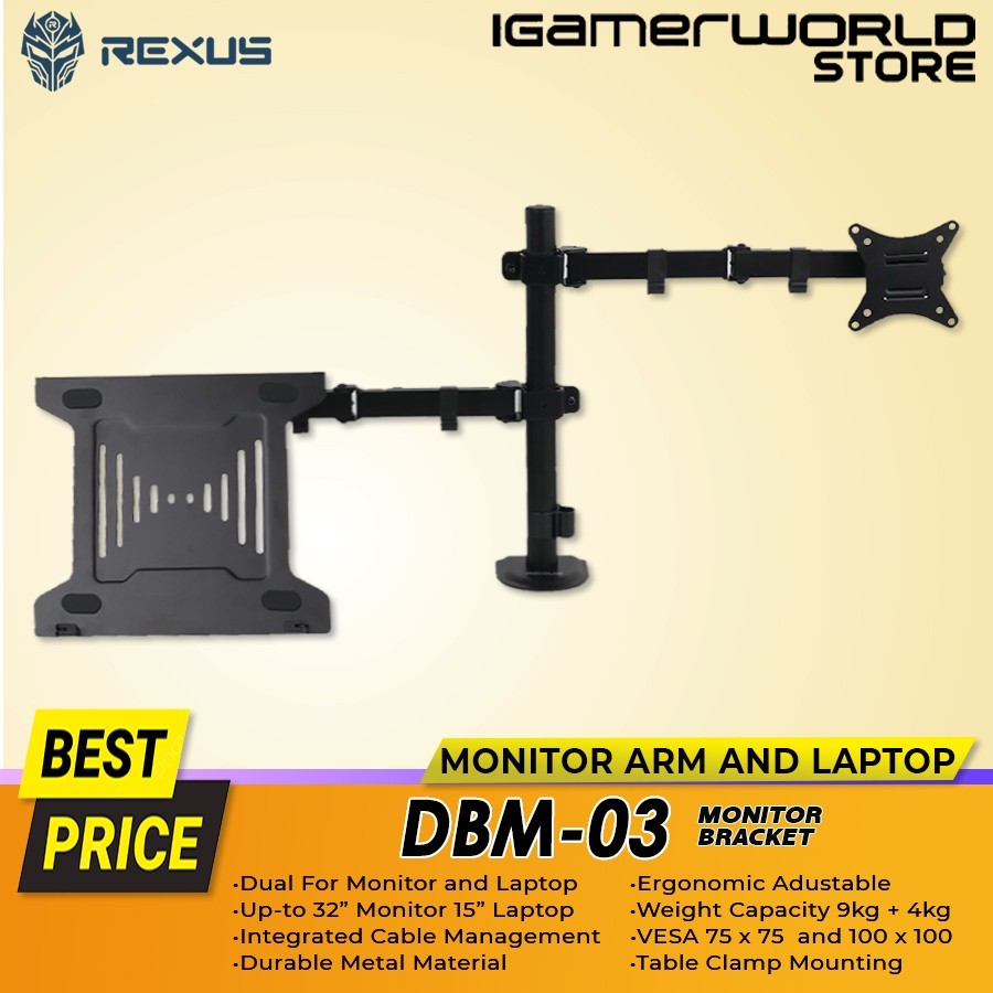 Rexus Monitor and Laptop Arm Bracket DBM 03 / DBM-03 Stand Monitor ...