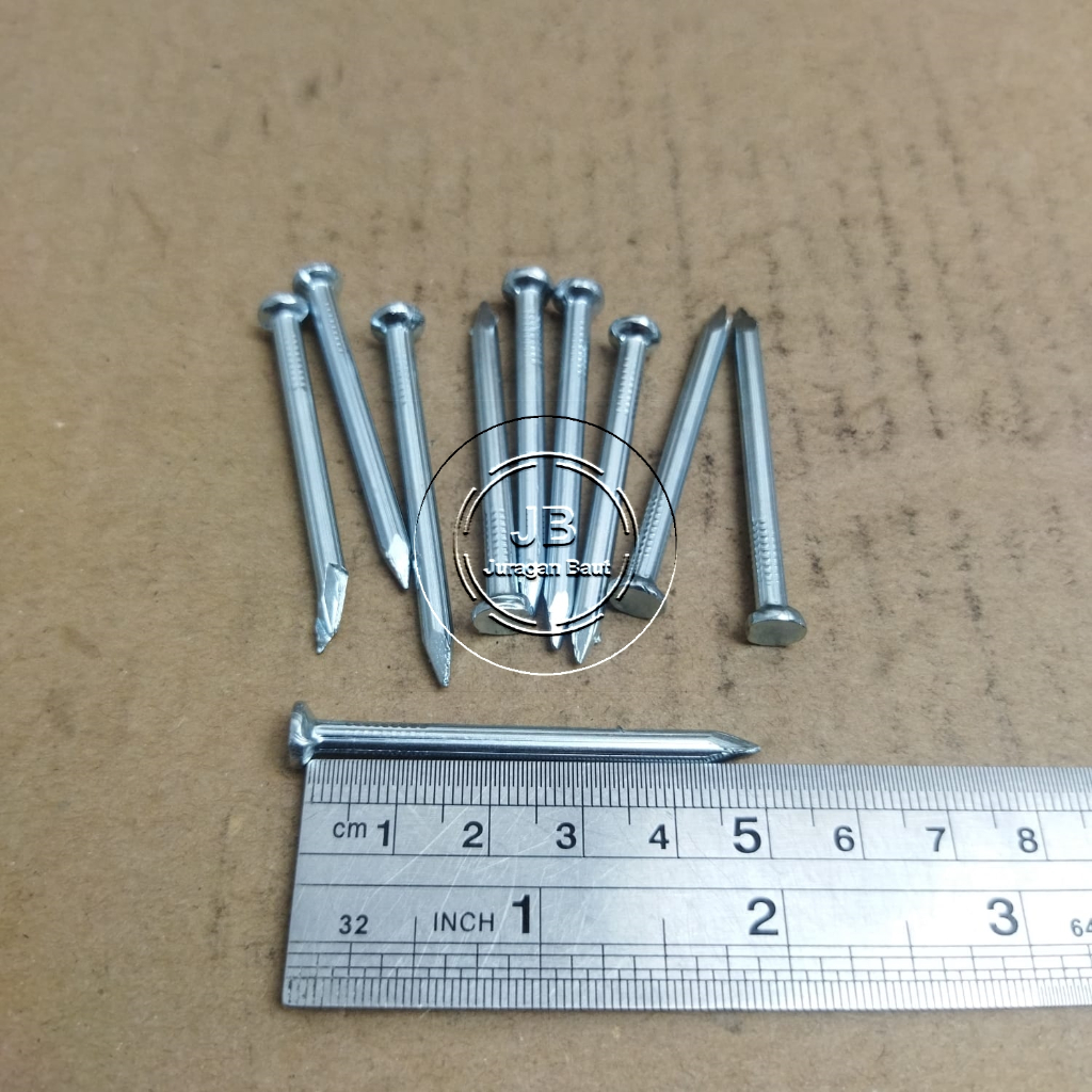 PUTIH White WALL CONCRETE NAILS LENGTH 5CM 5 CM 2 IN 2 INCH INCH ...