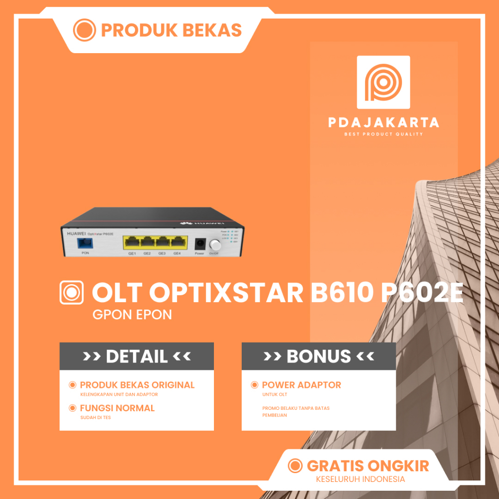 Ont OptiXstar B610 P602E Grade Routing Gateway 4 GE Port Gpon Epon Used Original | Shopee ...