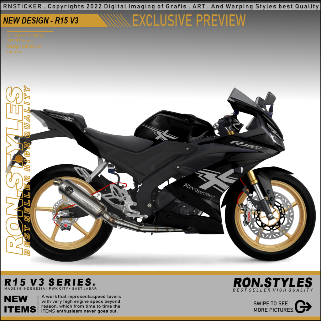 V3 CUTTING STICKER STRIPING R15 STRIPING VARIATION YAMAHA R15 V3 SIMPLE ...