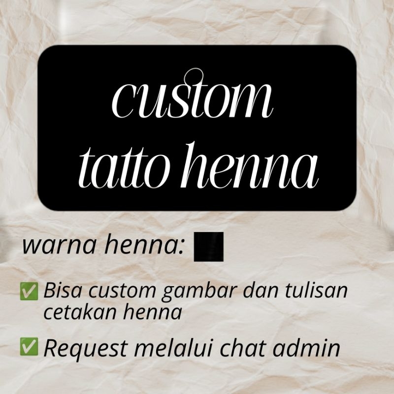 Custom temporary tattoo henna mold henna lasts 2 weeks | Shopee Philippines