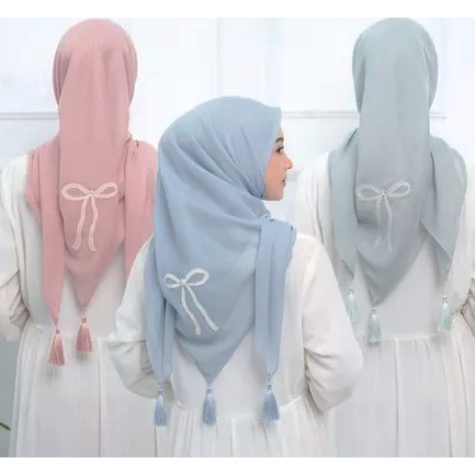 "QAZAA HIJAB" Rectangular Ribbon Veil/ Paris Rectangular Hijab Paris ...