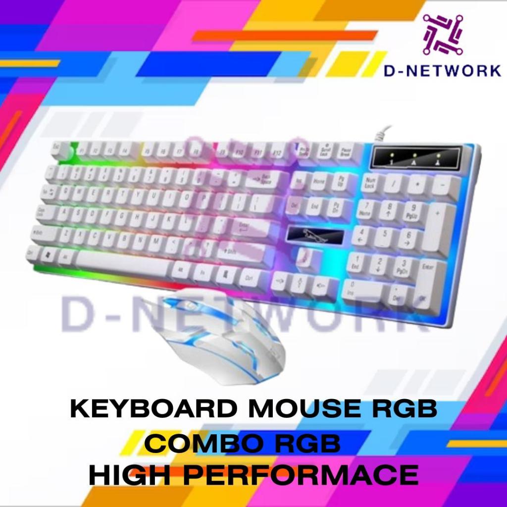 G21b USB Wired Keyboard + Mouse Set USB RGB Gaming Mouse Keyboard ...
