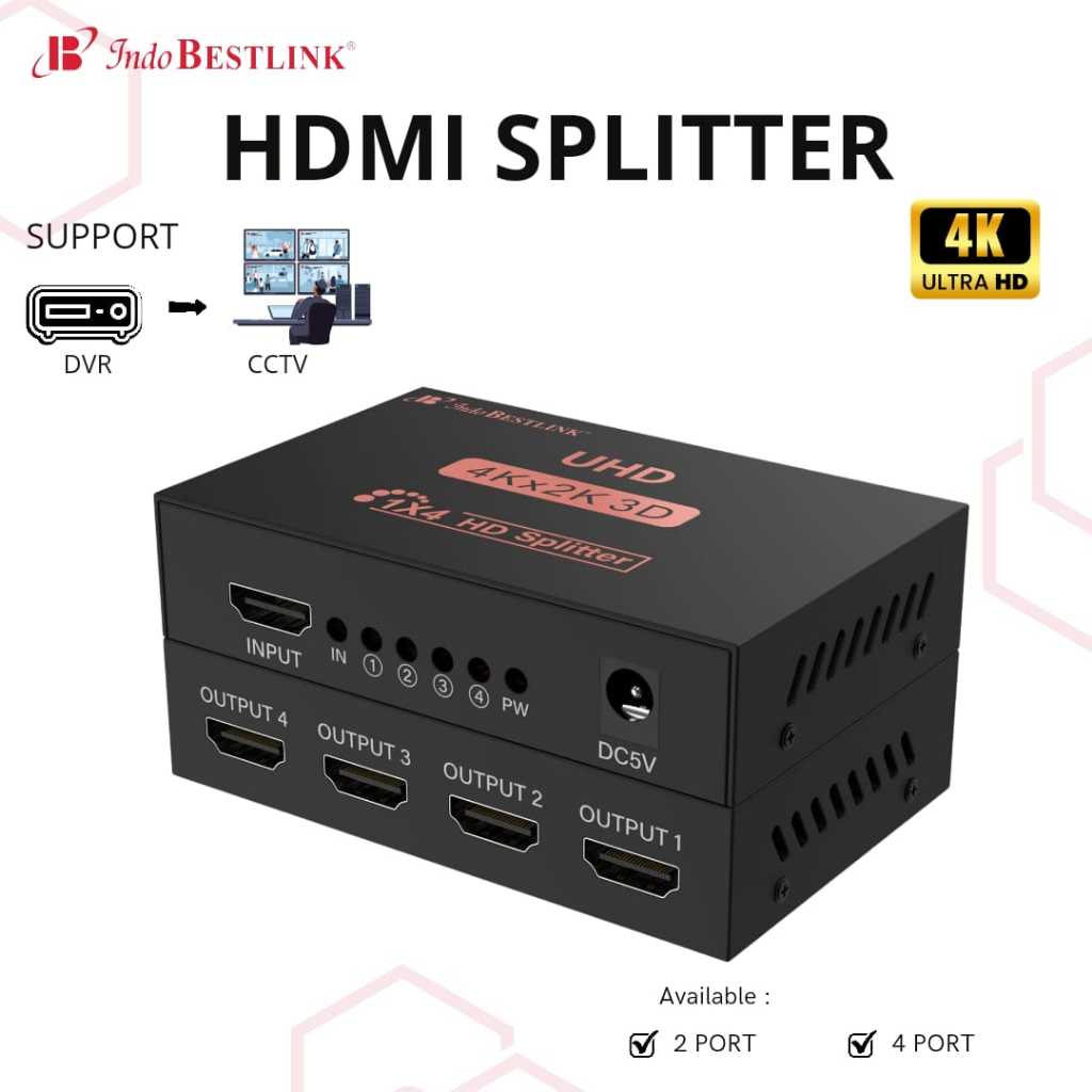 Hdmi SPLITTER 4 PORT (1 INPUT 4 OUTPUT) | Shopee Philippines