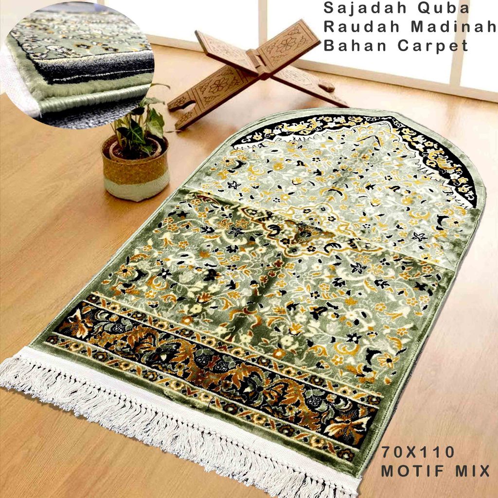 Latest Adult Prayer Prayer Rug Raudah Model Qubah Tassel Pigtail Uk 70* ...