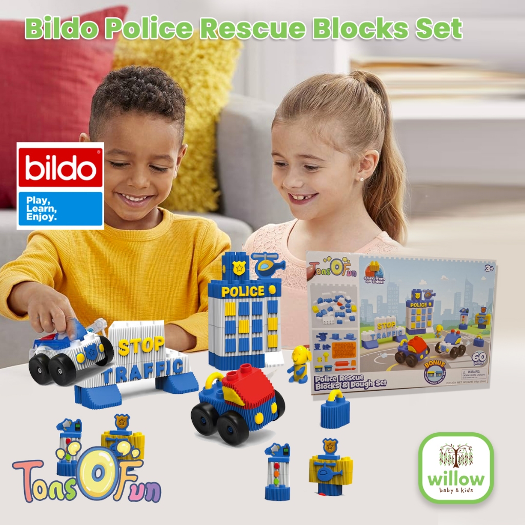 Educational Toys for Children - Bildo Police Rescue Blocks Set | Shopee ...