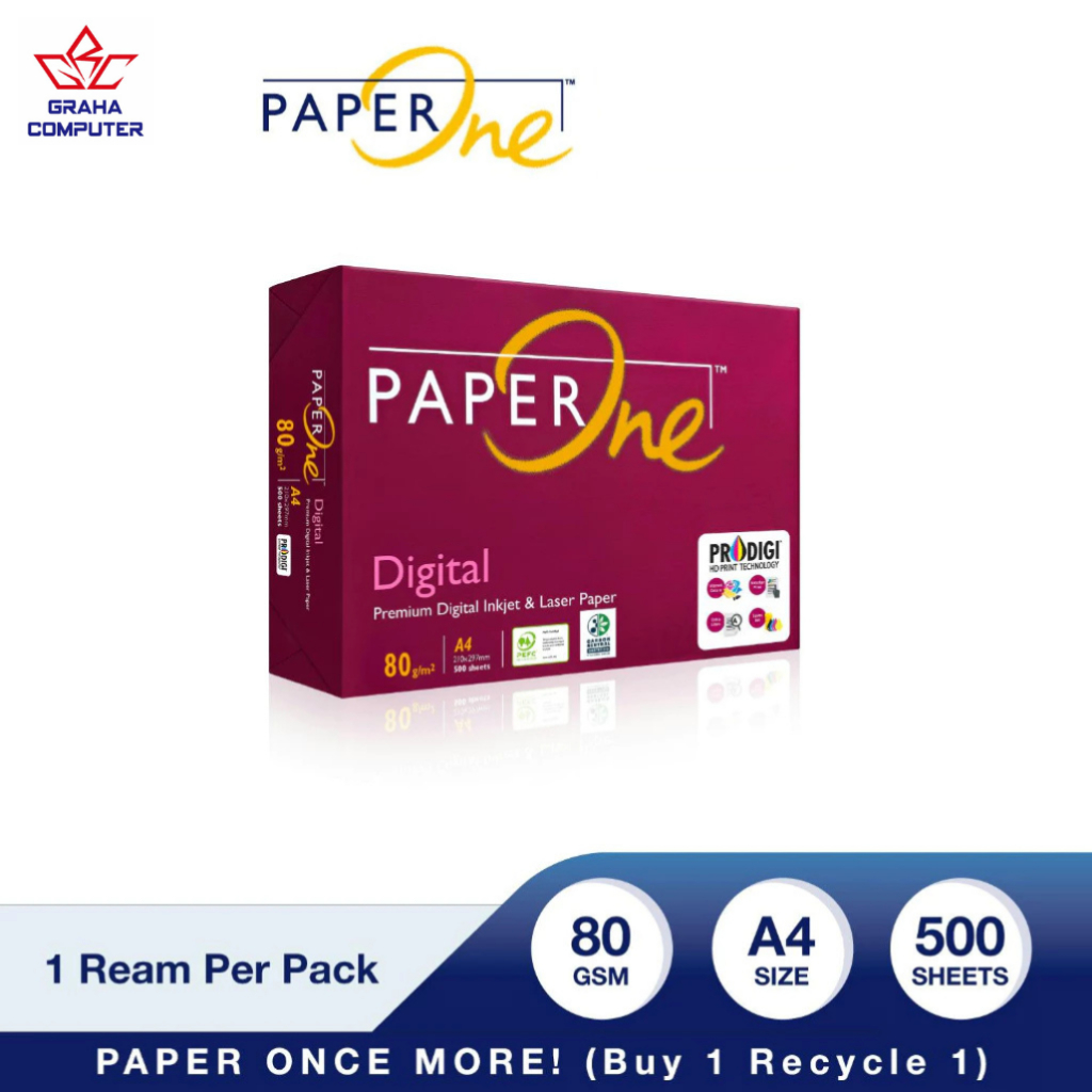 Paperone HVS Paper, Photocopy A4 80gsm Digital, Carbon Neutral 1 Ream ...