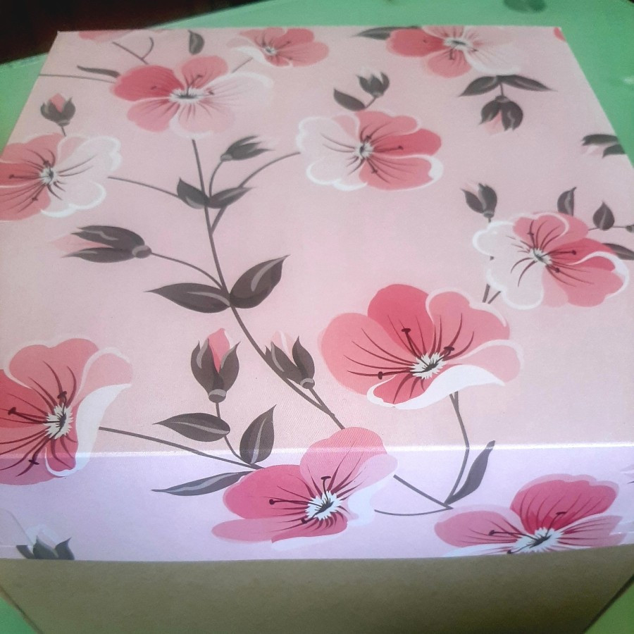 (5 Pcs) Marble Cake Hampers Box Dry Cake Packaging Box with Pink Flower ...