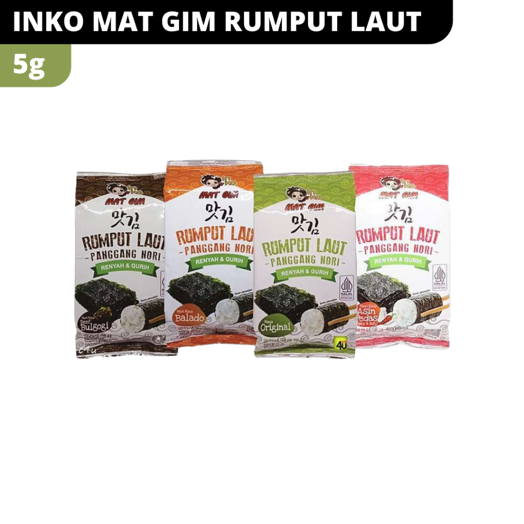 Inko MAT NOIR ROASTED SEAWEED GIM 5g Crispy & SAVORY | Shopee Philippines