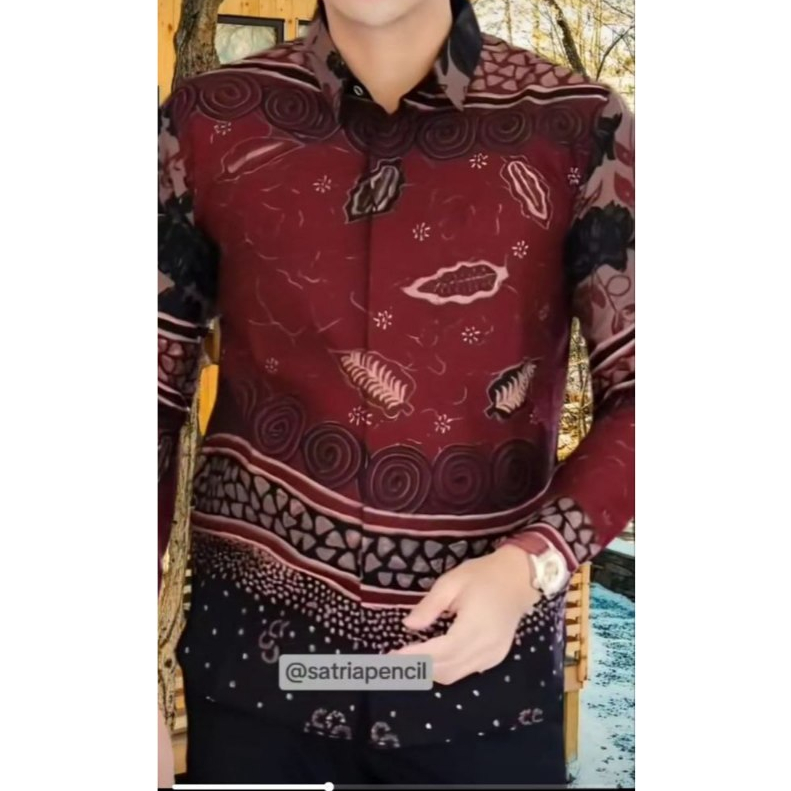 KEMEJA Men's long-sleeved batik shirt, contemporary batik shirt, batik ...
