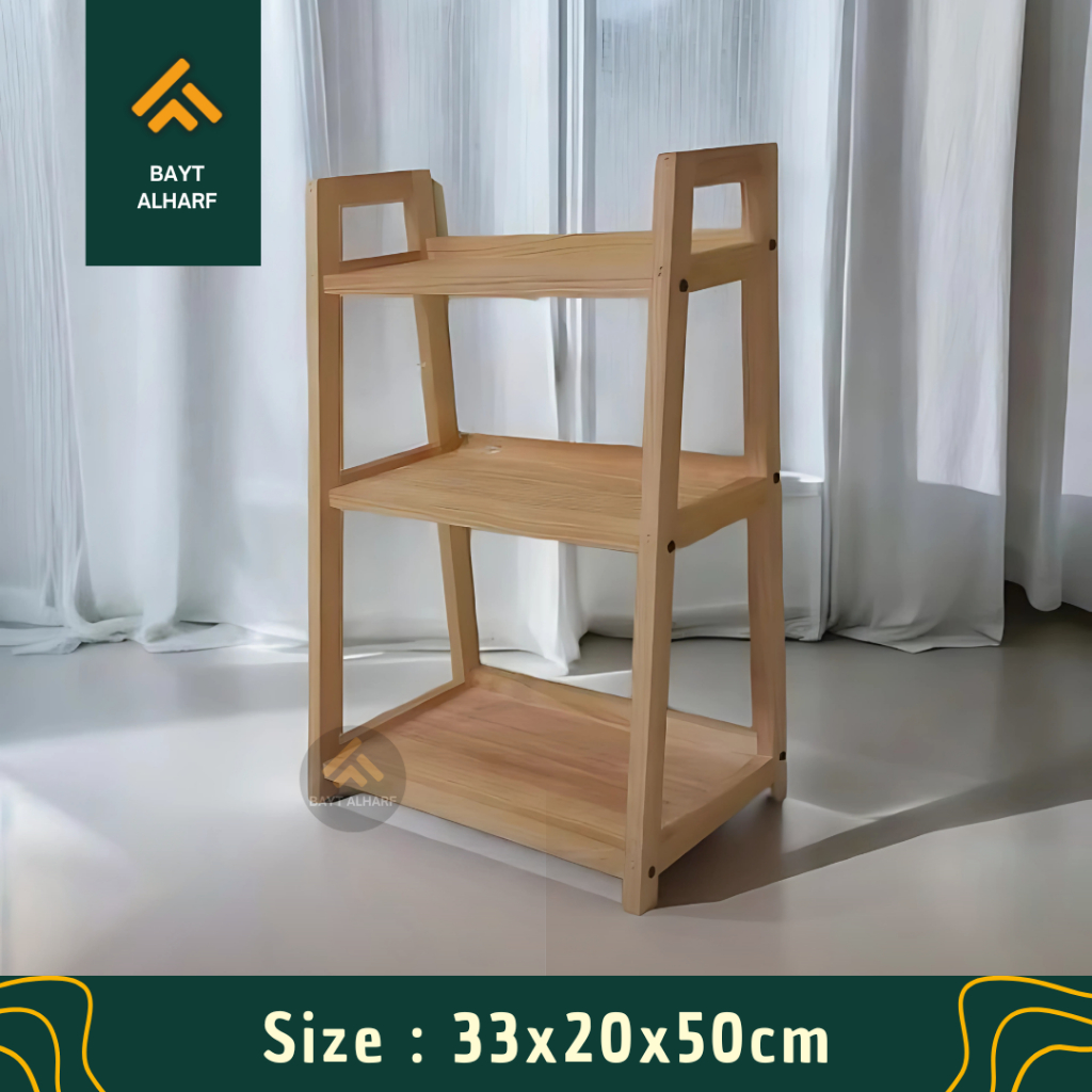 KAYU Multipurpose Aesthetic Kitchen Spice Rack Full Pine Wood Big size ...
