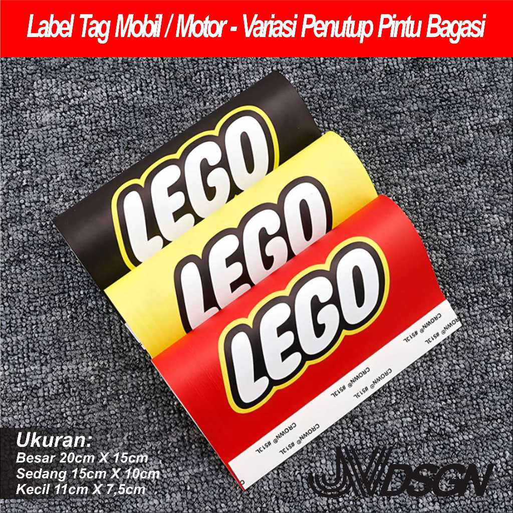 Lego - Car Tag Label - Trunk Door Cover Variations - Viral Lego Car ...