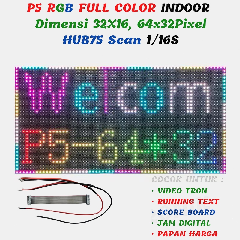 P5 RGB Led Module Panel/Full Color indoor SMD Running Text / P5 Module ...