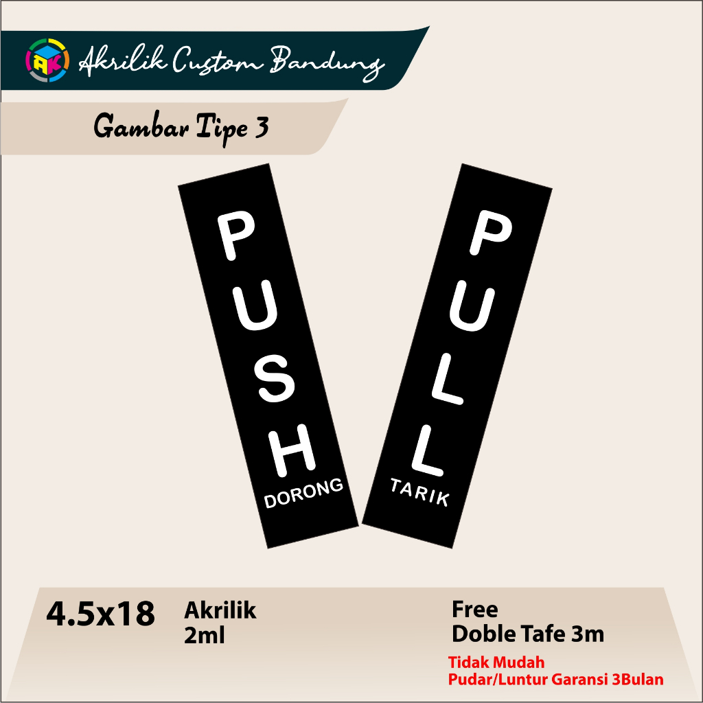 FULL PUSH Acrylic Type 3 Acrylic PUSH Pull custom Acrylic | Shopee ...