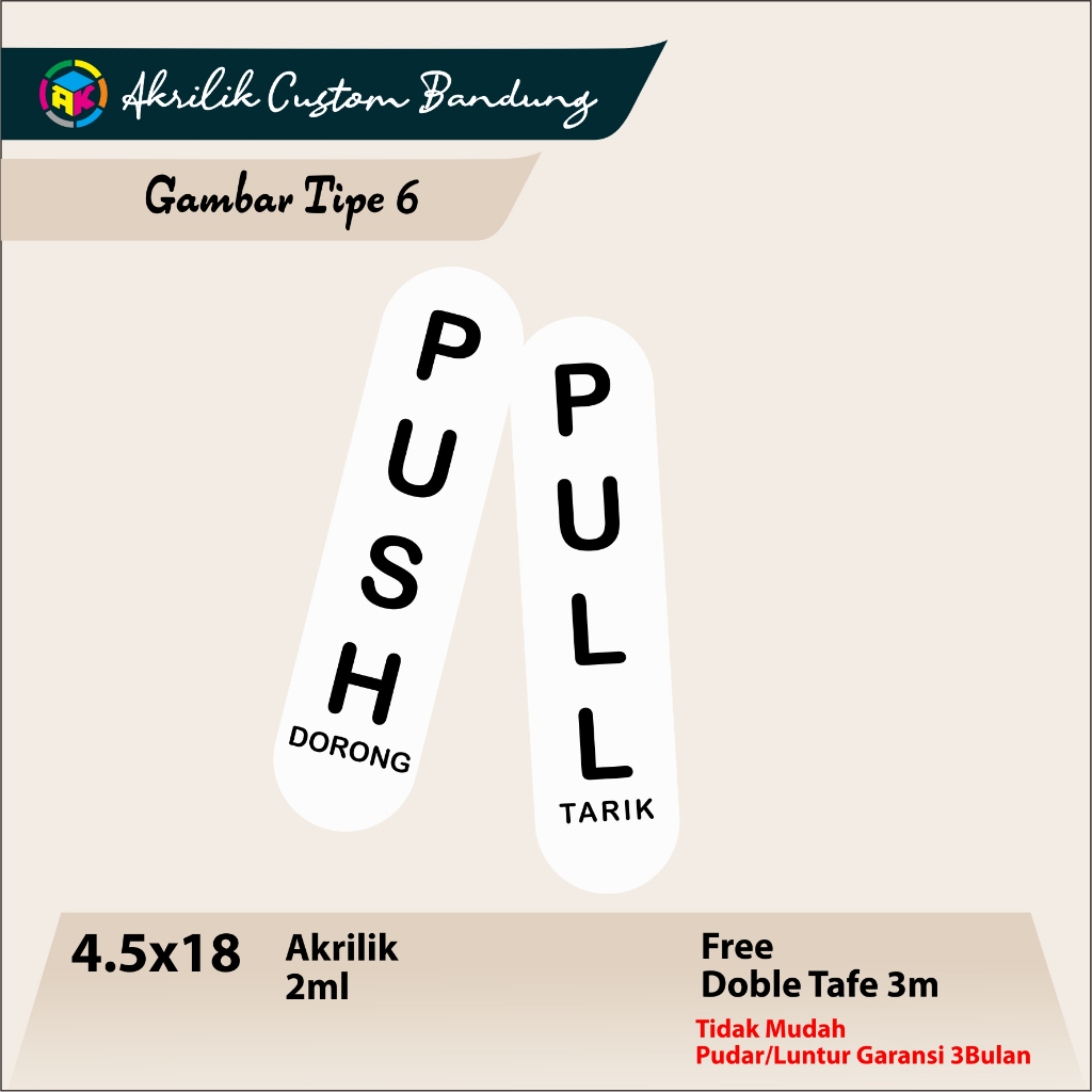 Full Push Acrylic Type 6 custom Acrylic Push Pull Acrylic | Shopee ...