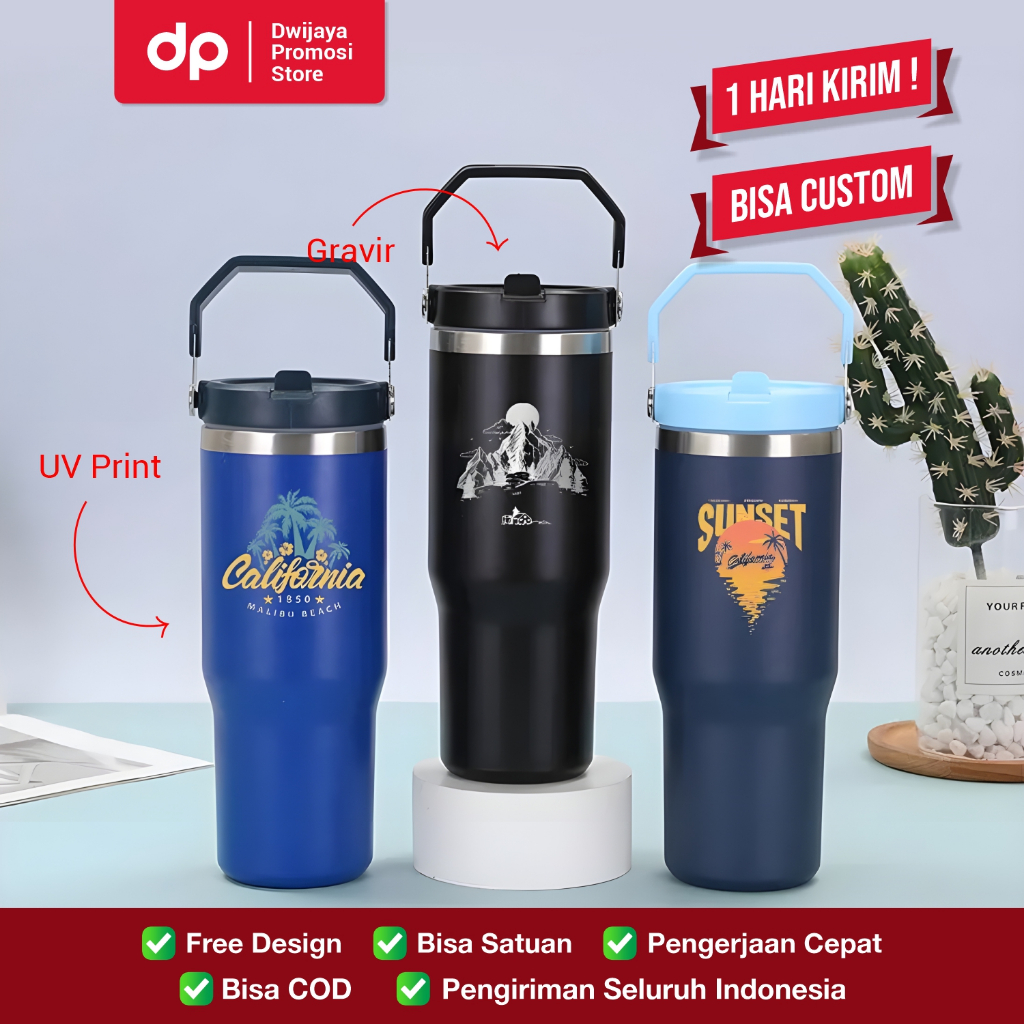 Premium Stainless Steel Tumbler SUS 304 900ml Custom Logo UV Printing in Full Color and Laser ...