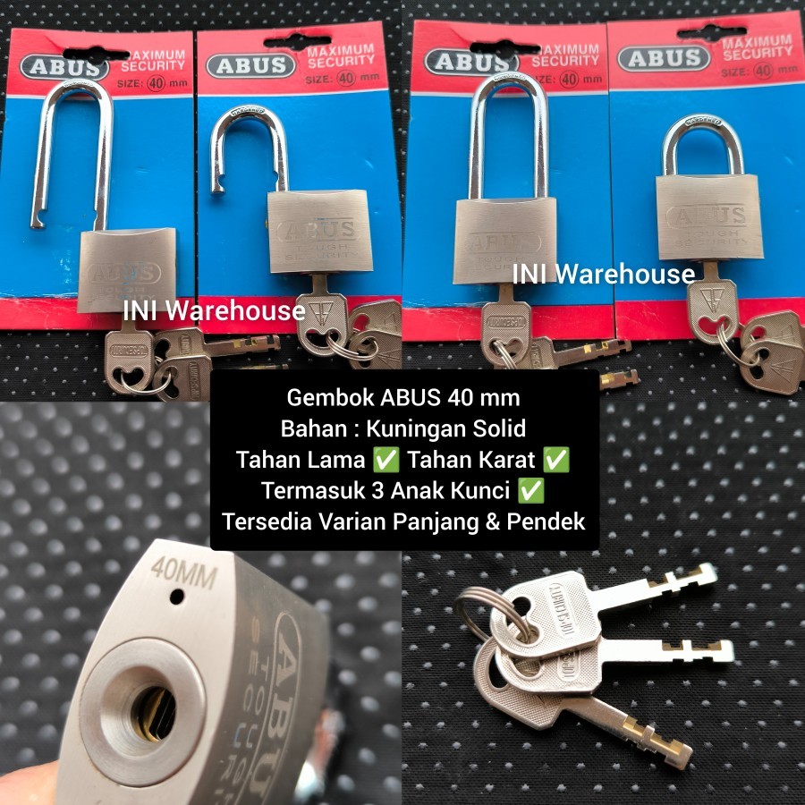 Abus - Padlock 40 mm 40mm House Boarding House Gate Solid Brass ...