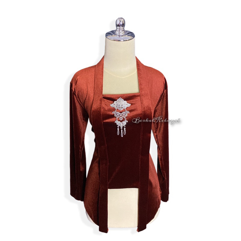 New Kutu Bludru Kebaya / Teracotta Color Full Size | Shopee Philippines
