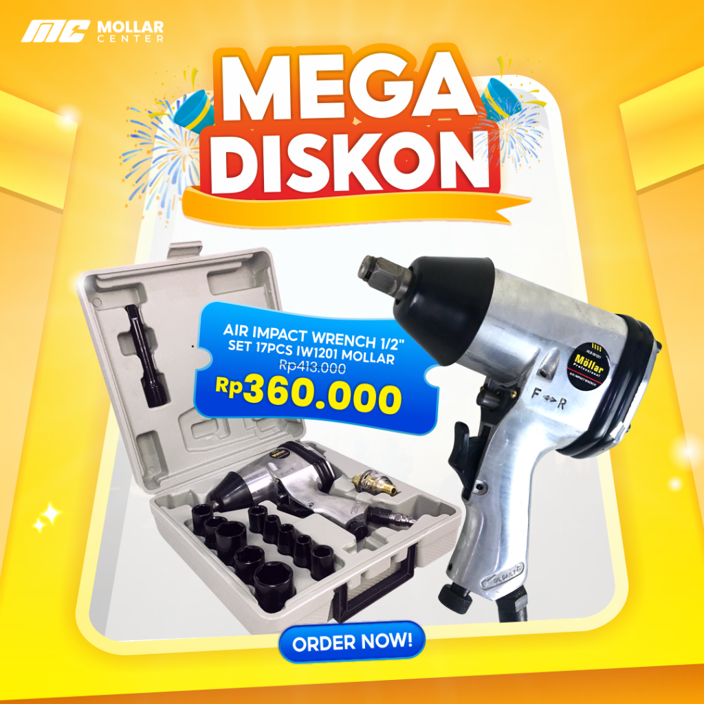 MESIN Mollar Air Impact Wrench KIT 1/2 Inch Air Bolt Opening Machine ...