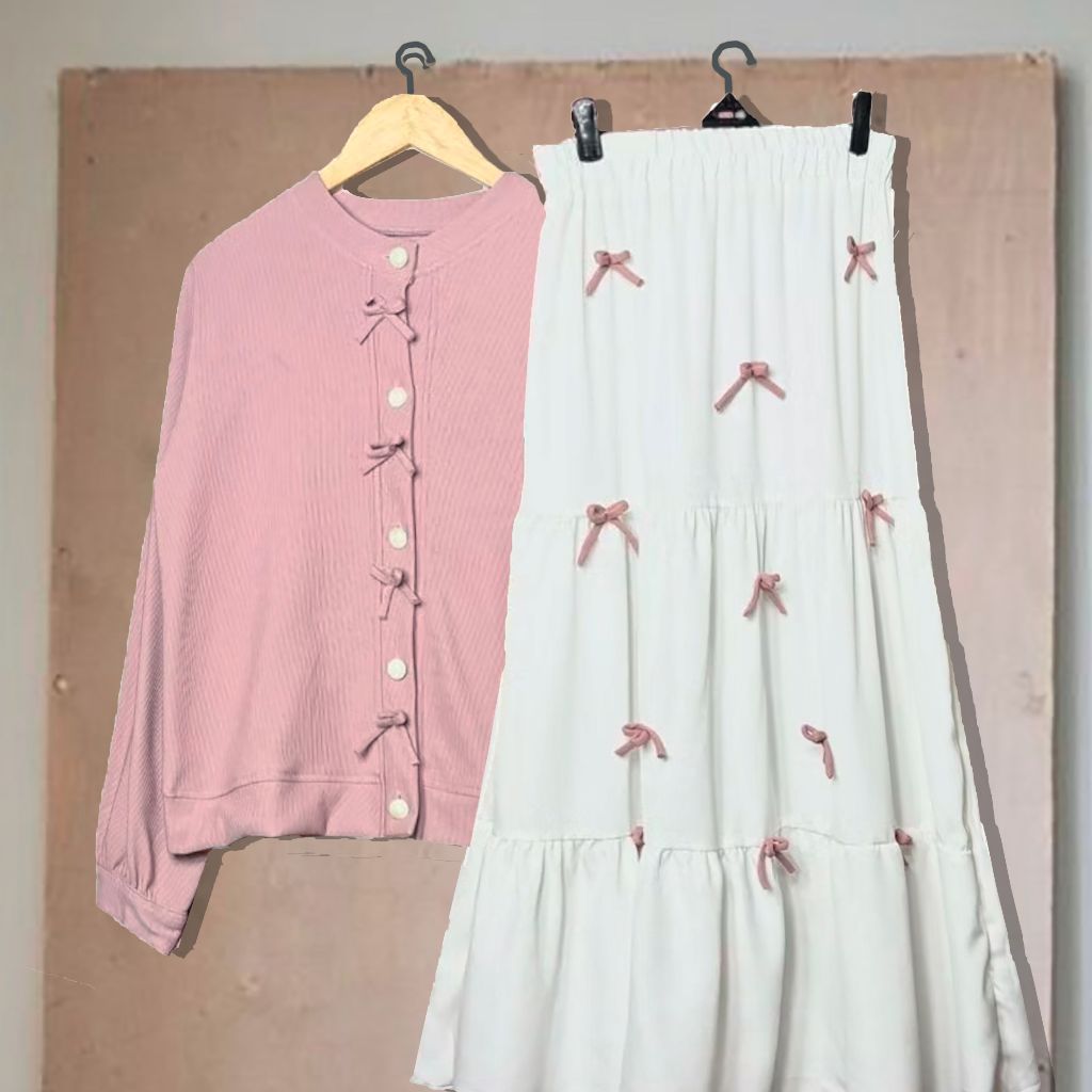 One SET TEENAGER Ayana unit Current Clothing Trend Skirt and Cardy ...