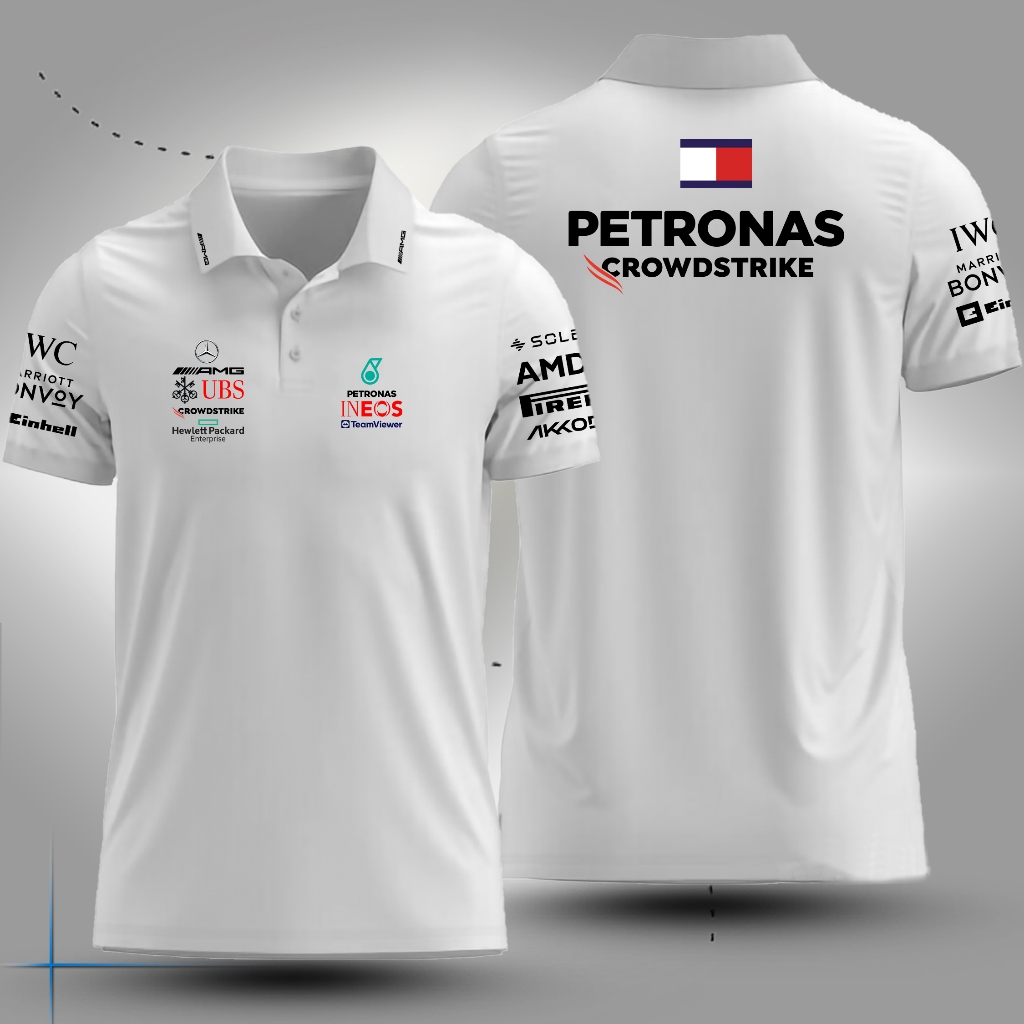 PUTIH Mercedes-benz AMG PETRONAS Polo shirt Replica Collar T-shirt ...