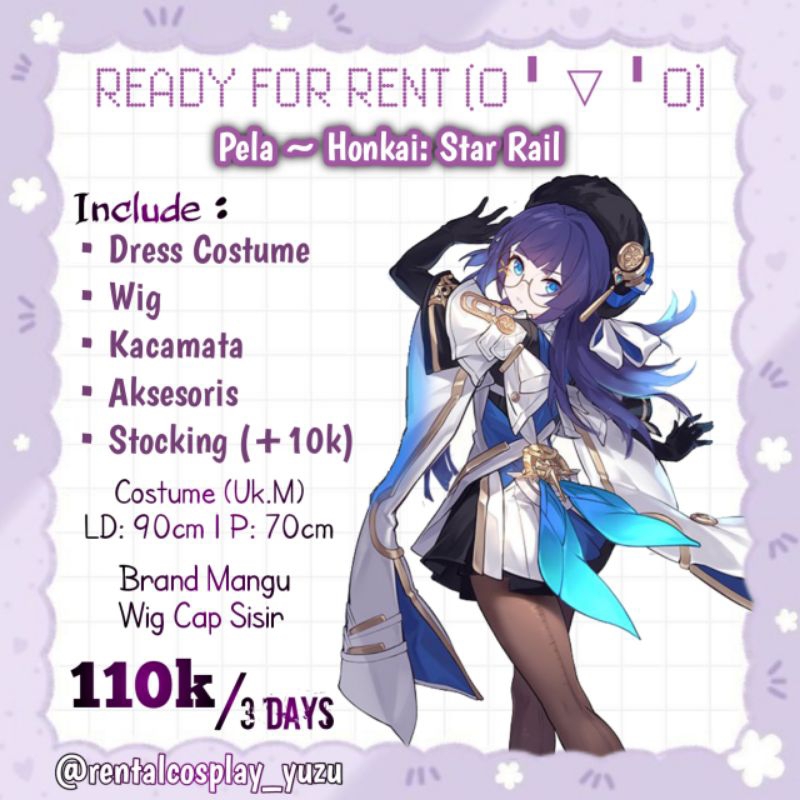 Rental RENTAL PELA HONKAI STAR RAIL COSTUME ANIME COSTUME KOSPLEY ...