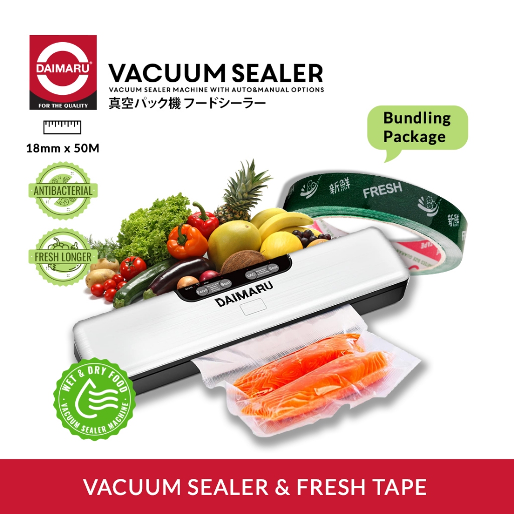 Daimaru Vacuum Sealer Machine Bundling Fresh OPP Tape 18mm x 50M ...